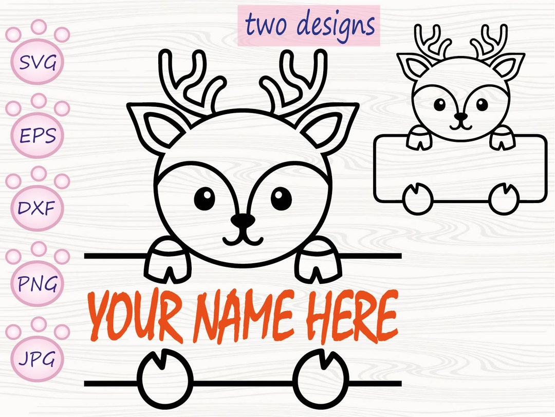 Deer Monogram Outline SVG, Split Monogram Svg, Baby Deer SVG - Etsy