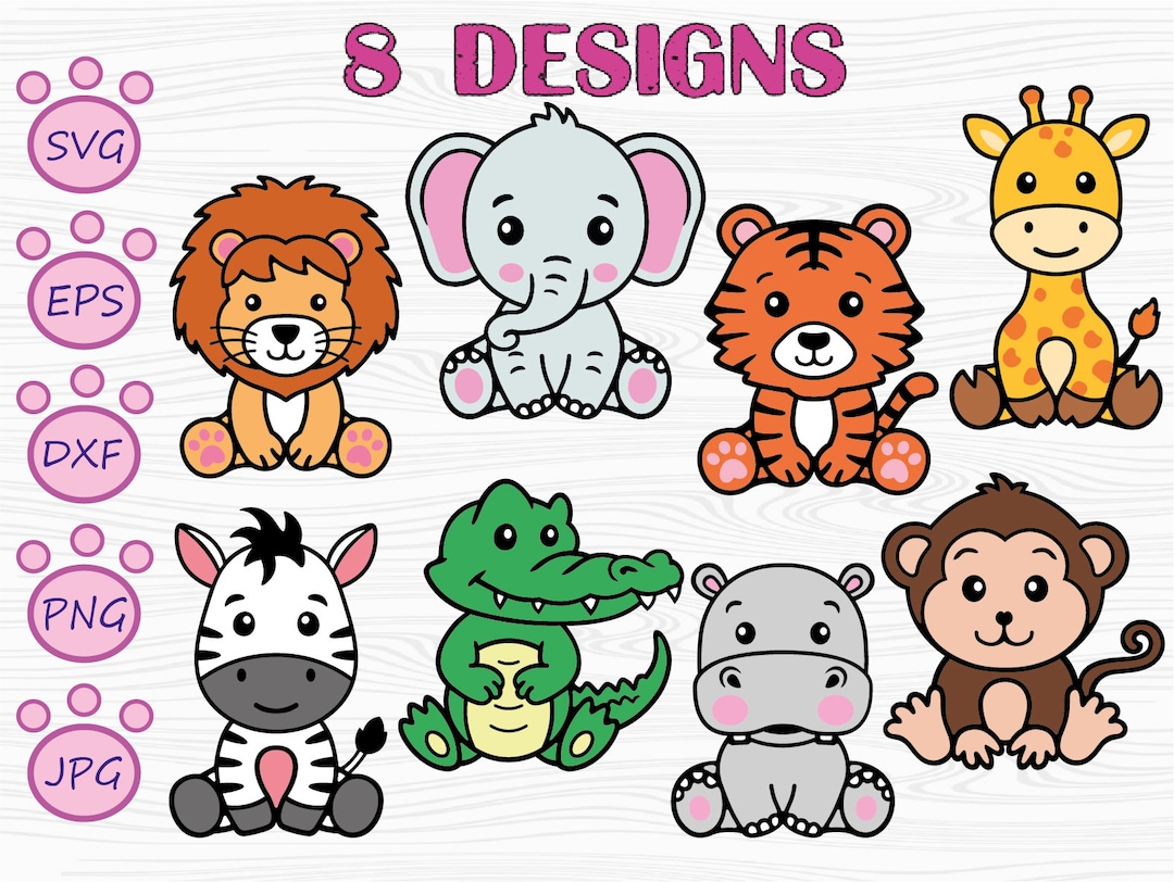 Safari Animals SVG, Animals Bundle Png - Etsy