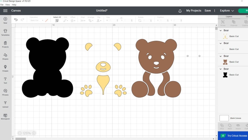 Teddy Bear SVG Cricut - Etsy