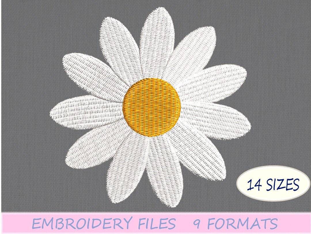 Daisy Flower Embroidery Design, Floral Embroidery, Cute Daisy Flower ...