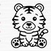 Cute Tiger SVG, Tiger Outline Svg - Etsy