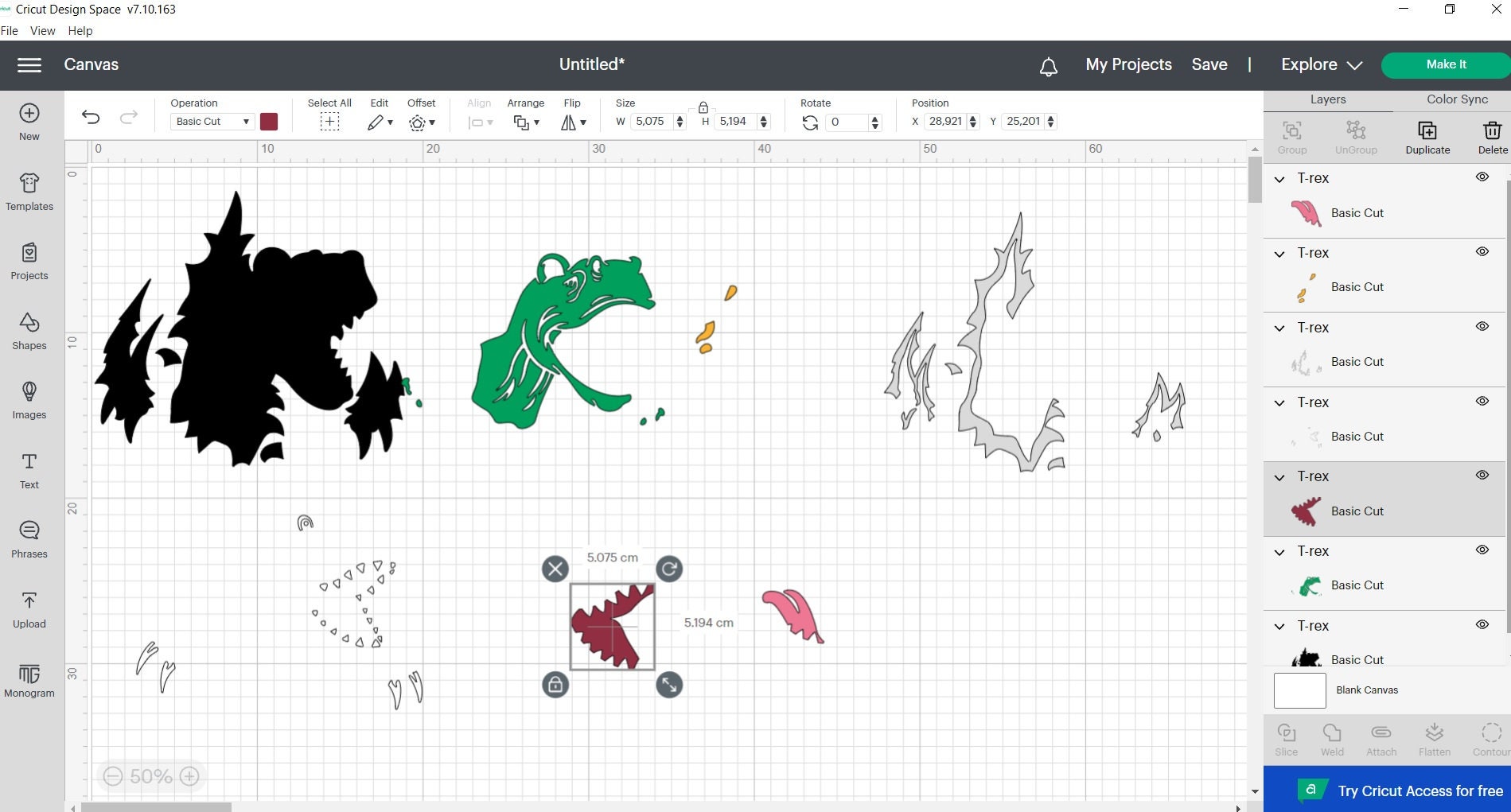 T-rex Scratch Svg - Etsy