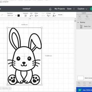 Cute Bunny SVG - Etsy