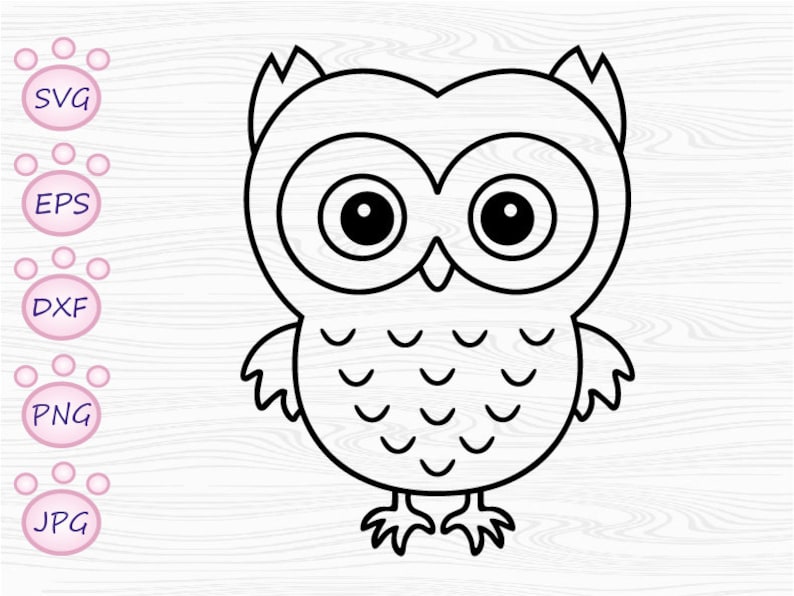 Baby Owl SVG Owl Outline SVG - Etsy