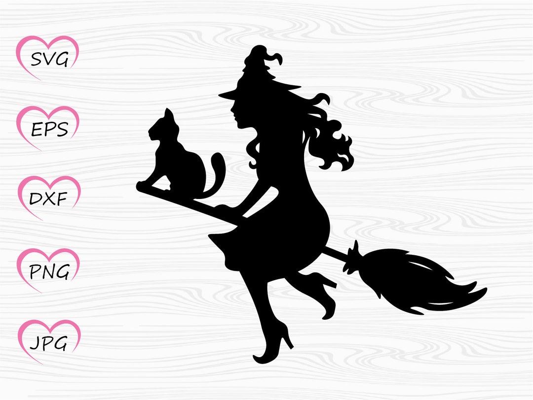 Witch Flying SVG - Etsy