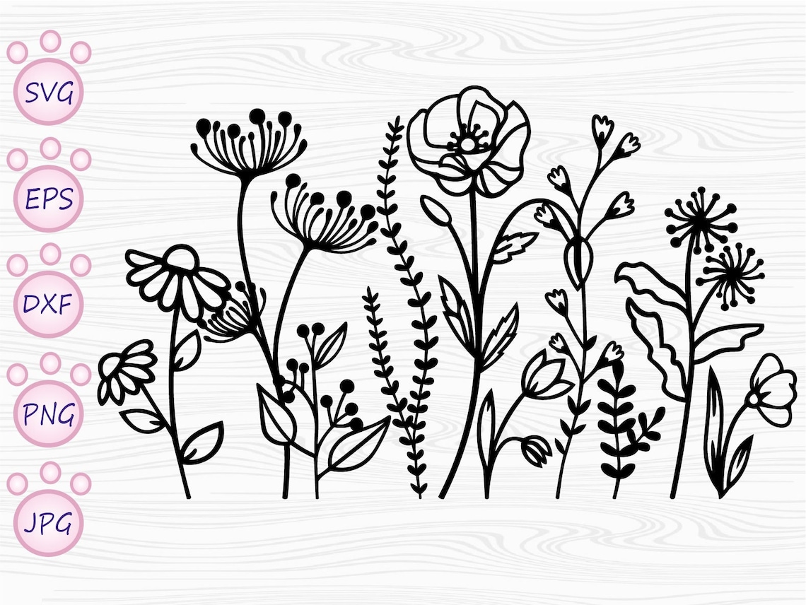Wild Flower Svg Floral Svg - Etsy