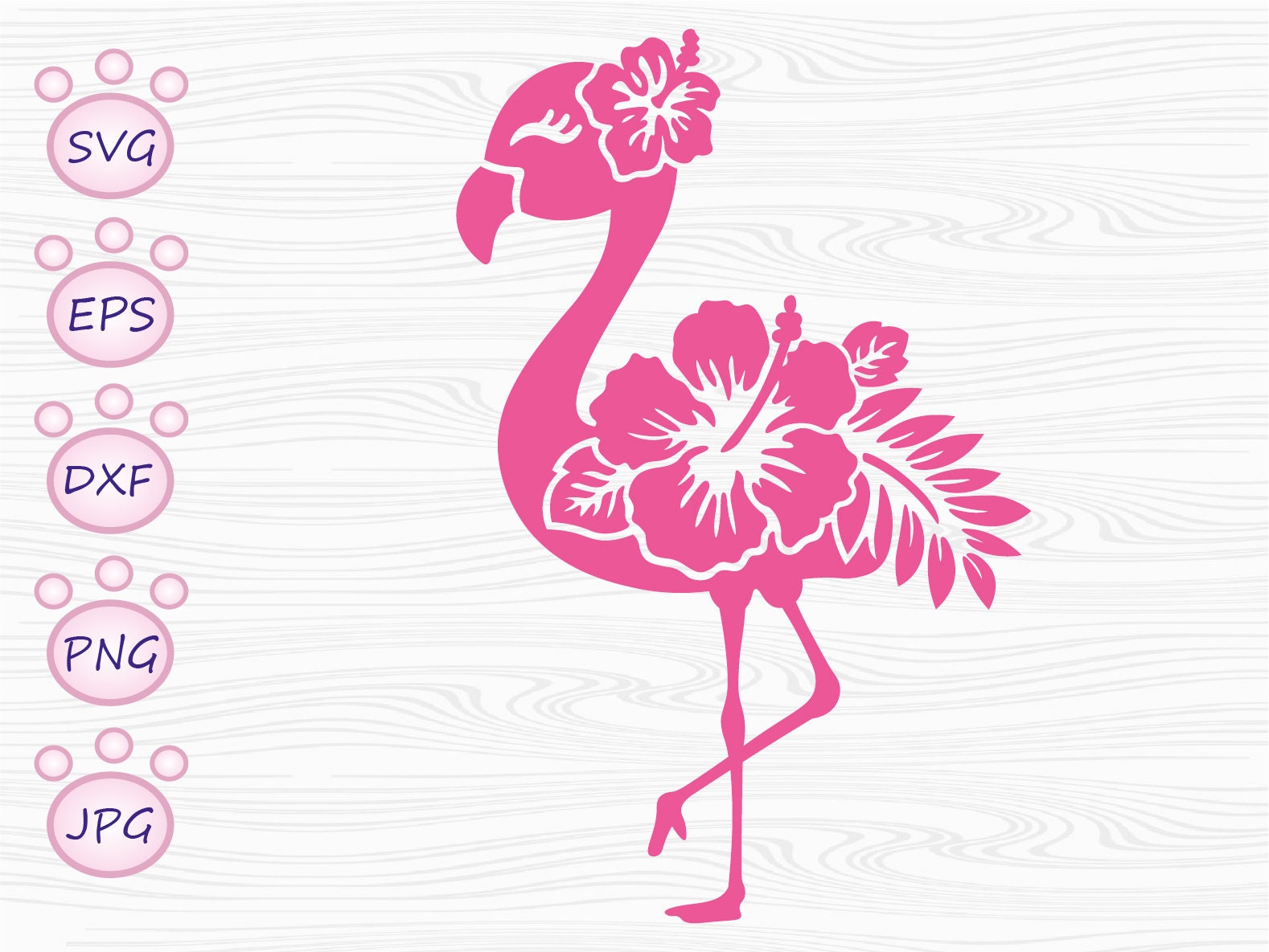Floral Flamingo Svg - Etsy