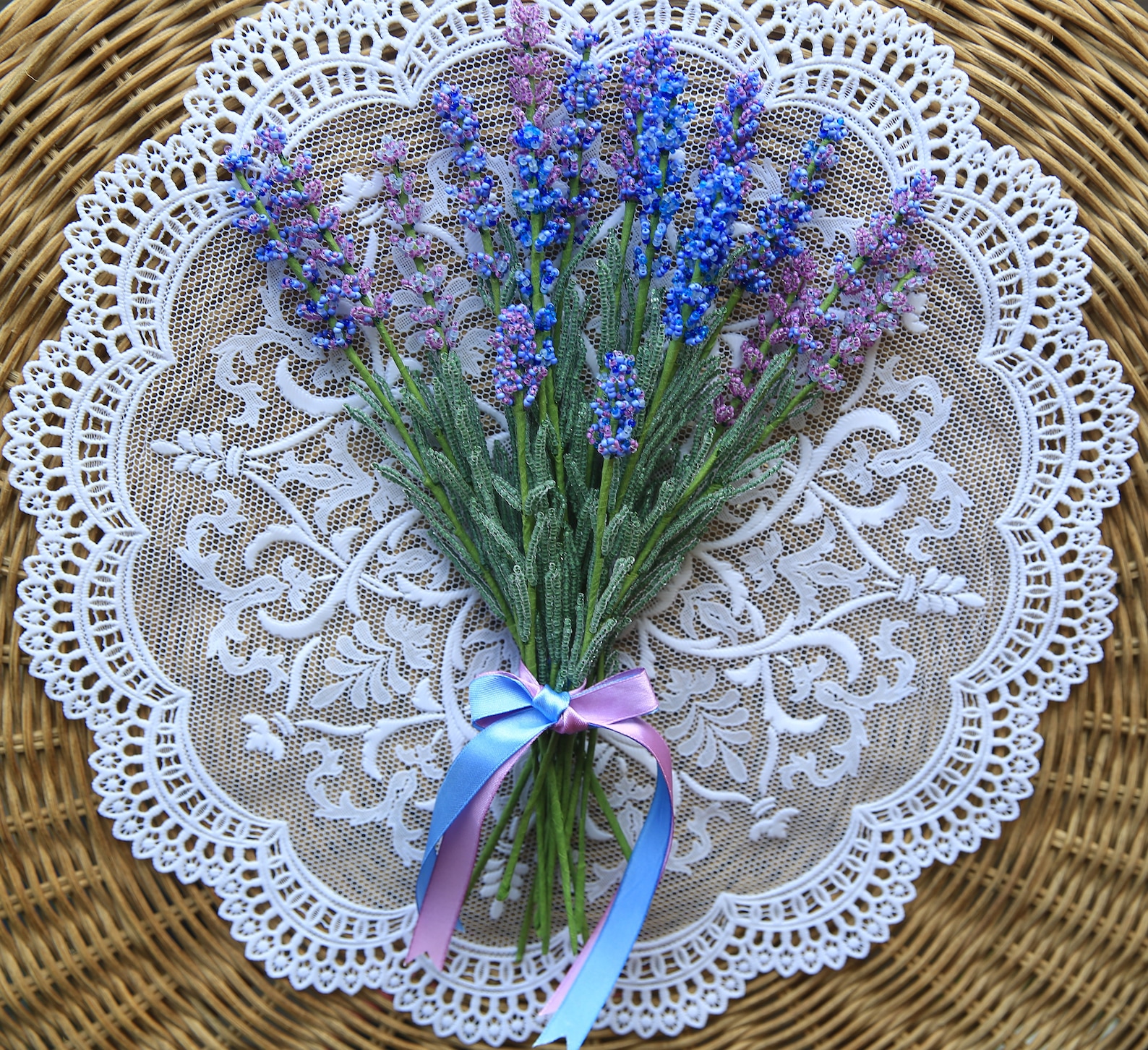 French Beaded Flowers Pattern | Beaded Lavender | Seed Bead Patterns ...