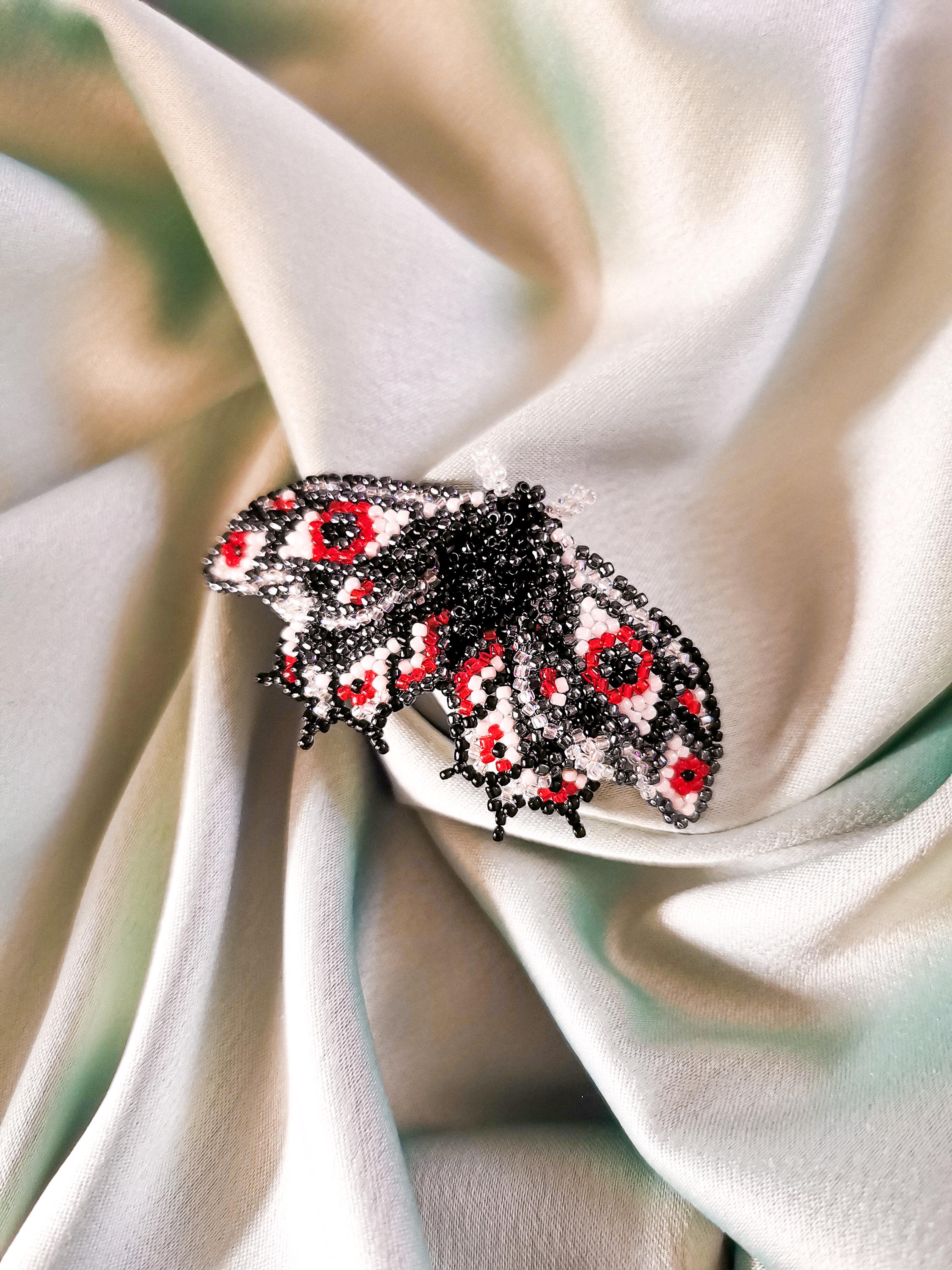Pendant Black Moth | Beaded Jewelry | Halloween | Seed Bead | Beading ...