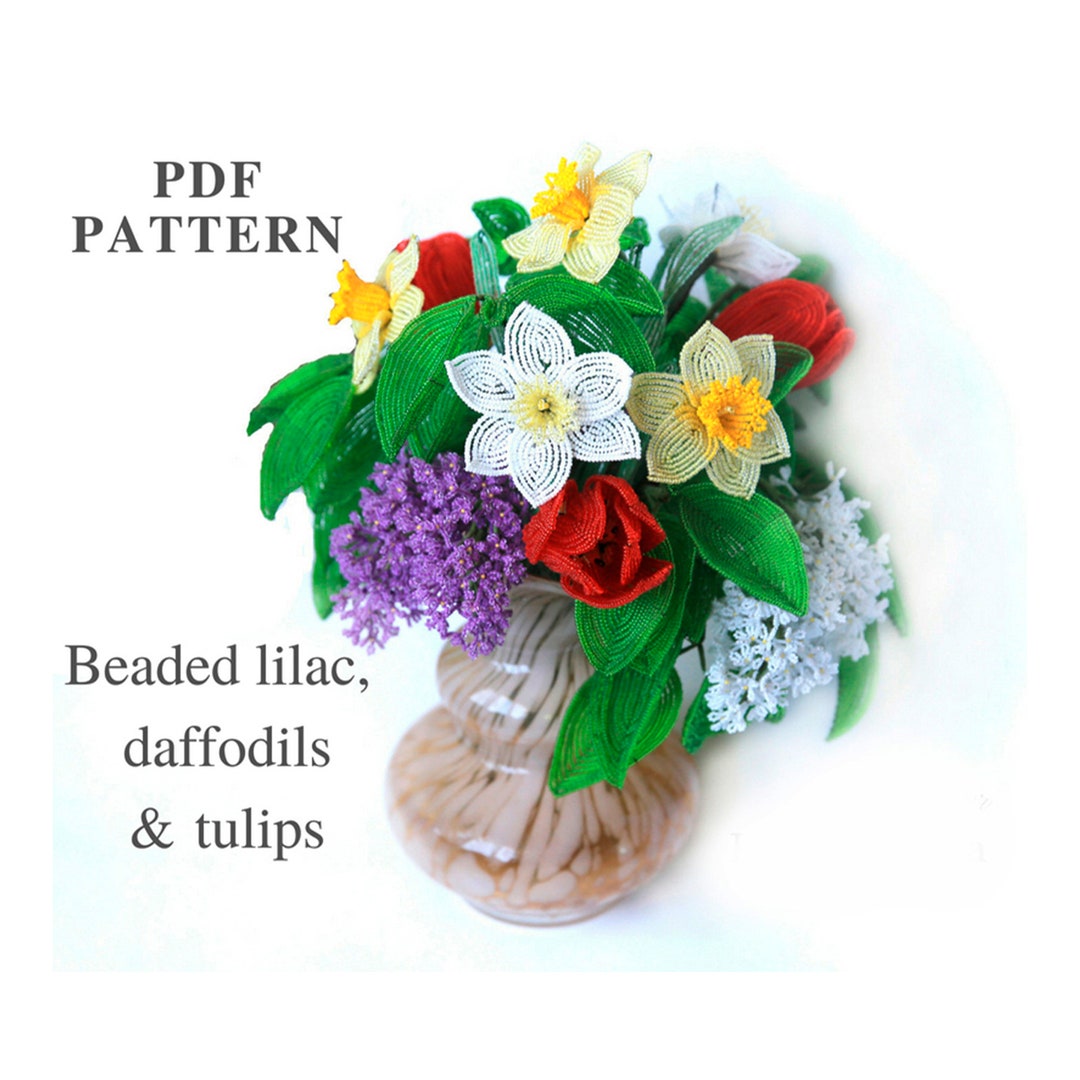 Beaded Lilac, Tulip, Narcissus Pattern | Beaded Flowers Patterns | Seed ...