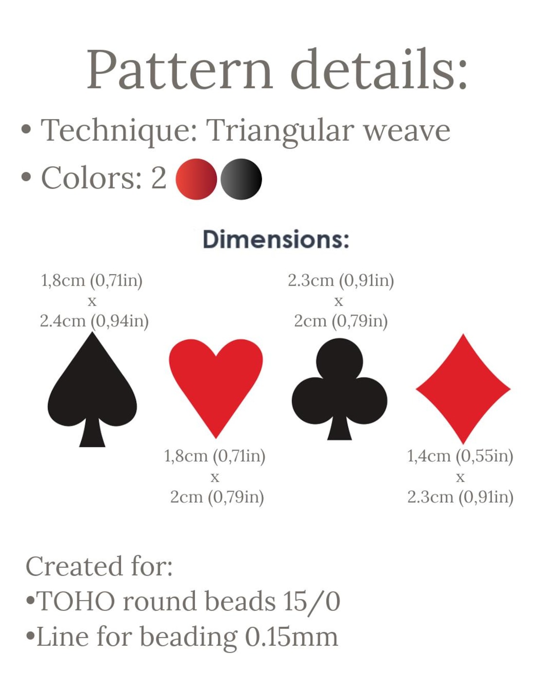 Pendant Card Suits. Beaded Jewelry. Seed Bead. Beading Pattern ...