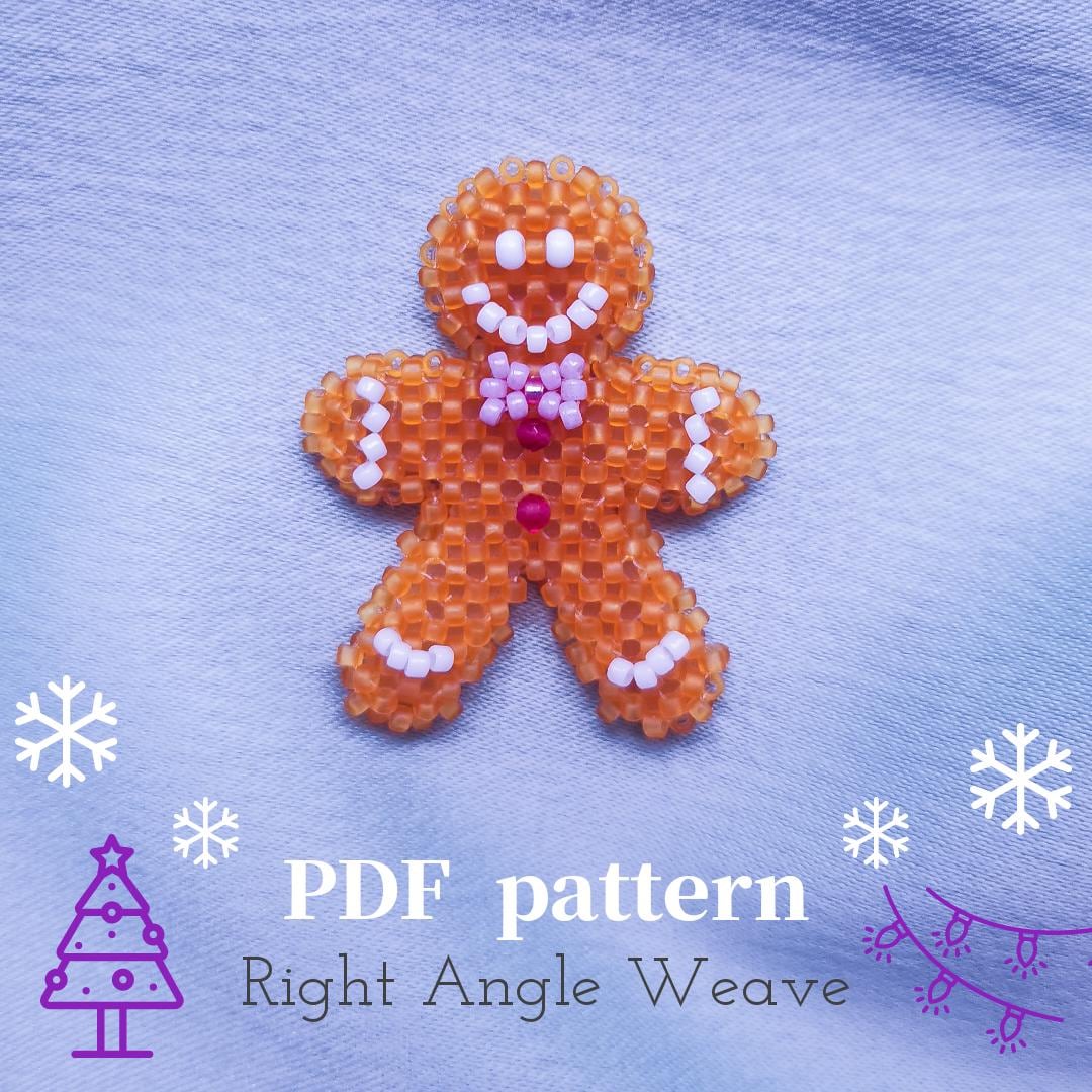 Pendant Cookie | Gingerbread Man | Christmas Jewelry | Seed Bead ...