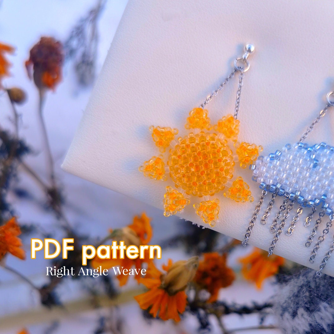 Pendant Sun 2 | Seed Bead Beading Pattern RAW Right Angle Weave Beaded ...