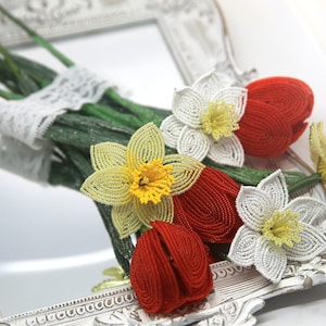 Beaded Tulip and Narcissus Pattern, Beaded Flowers Patterns, Seed Bead ...