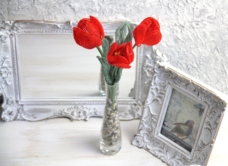 Beaded Tulip and Narcissus Pattern Beaded Flowers Patterns Seed Bead ...