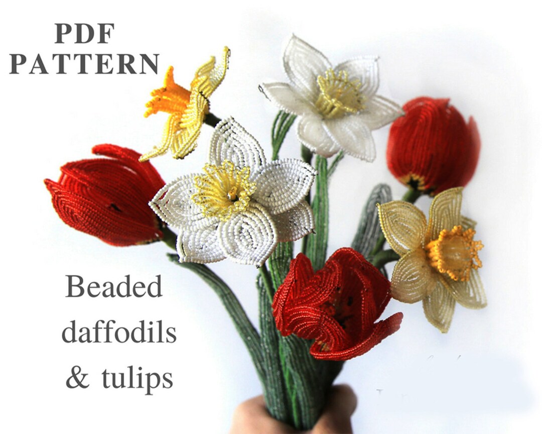 Beaded Tulip and Narcissus Pattern Beaded Flowers Patterns - Etsy