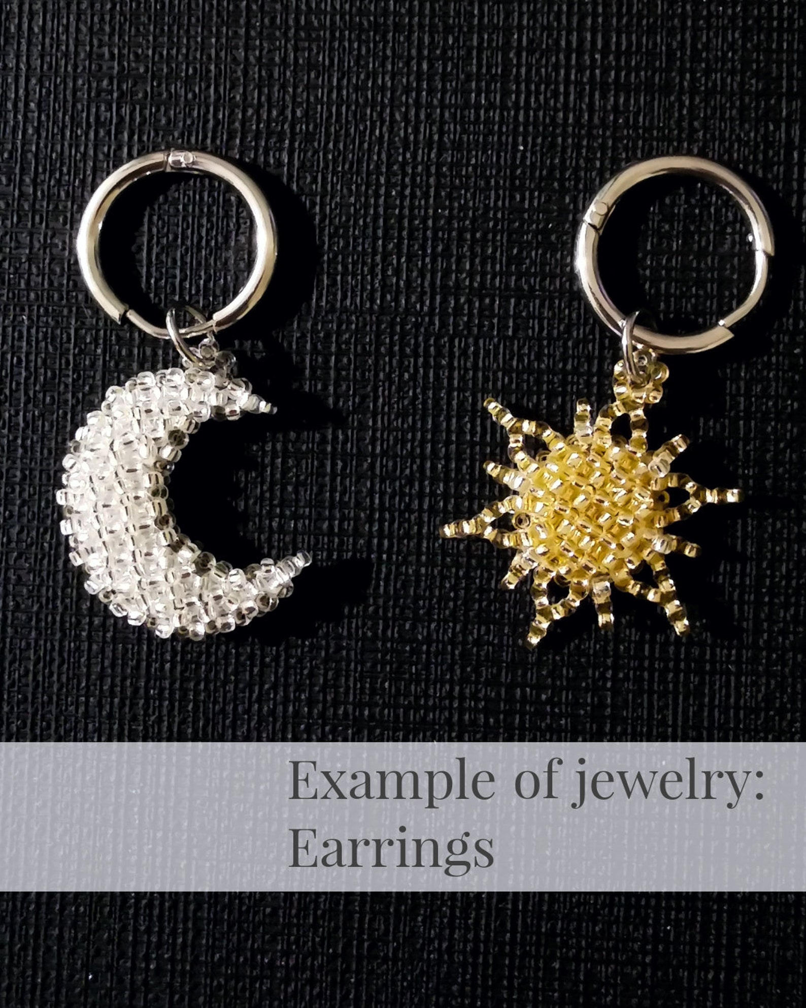 Pendant Moon | Seed Bead Beading Pattern RAW Right Angle Weave Beaded ...