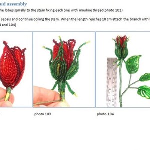 French Beaded Flowers Pattern: Beaded Rose. Seed Bead Patterns. Beading ...