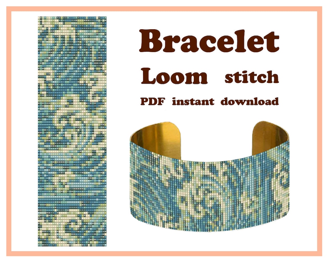 Japanese Waves | Loom | Bracelet Pattern, Loom Beading Bracelet, Cuff ...
