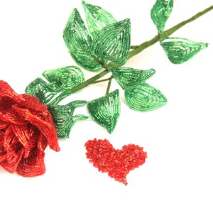 French Beaded Rose, Beaded Flowers Pattern, Seed Bead Patterns, Beading ...