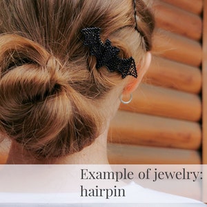 Pendant Bat, Halloween Jewelry, Seed Bead, Beading Pattern RAW Right ...