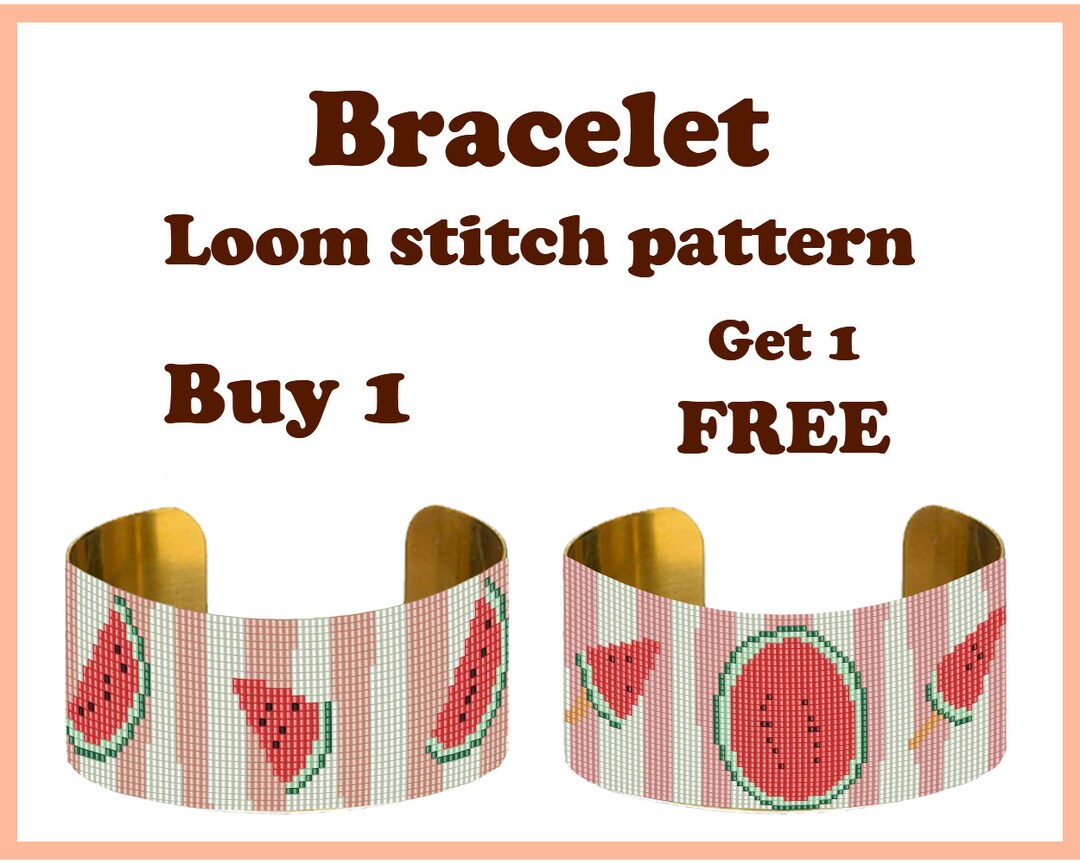 Buy 1 Get 1 FREE | Watermelon | Loom Bracelet Pattern | Loom Beading ...