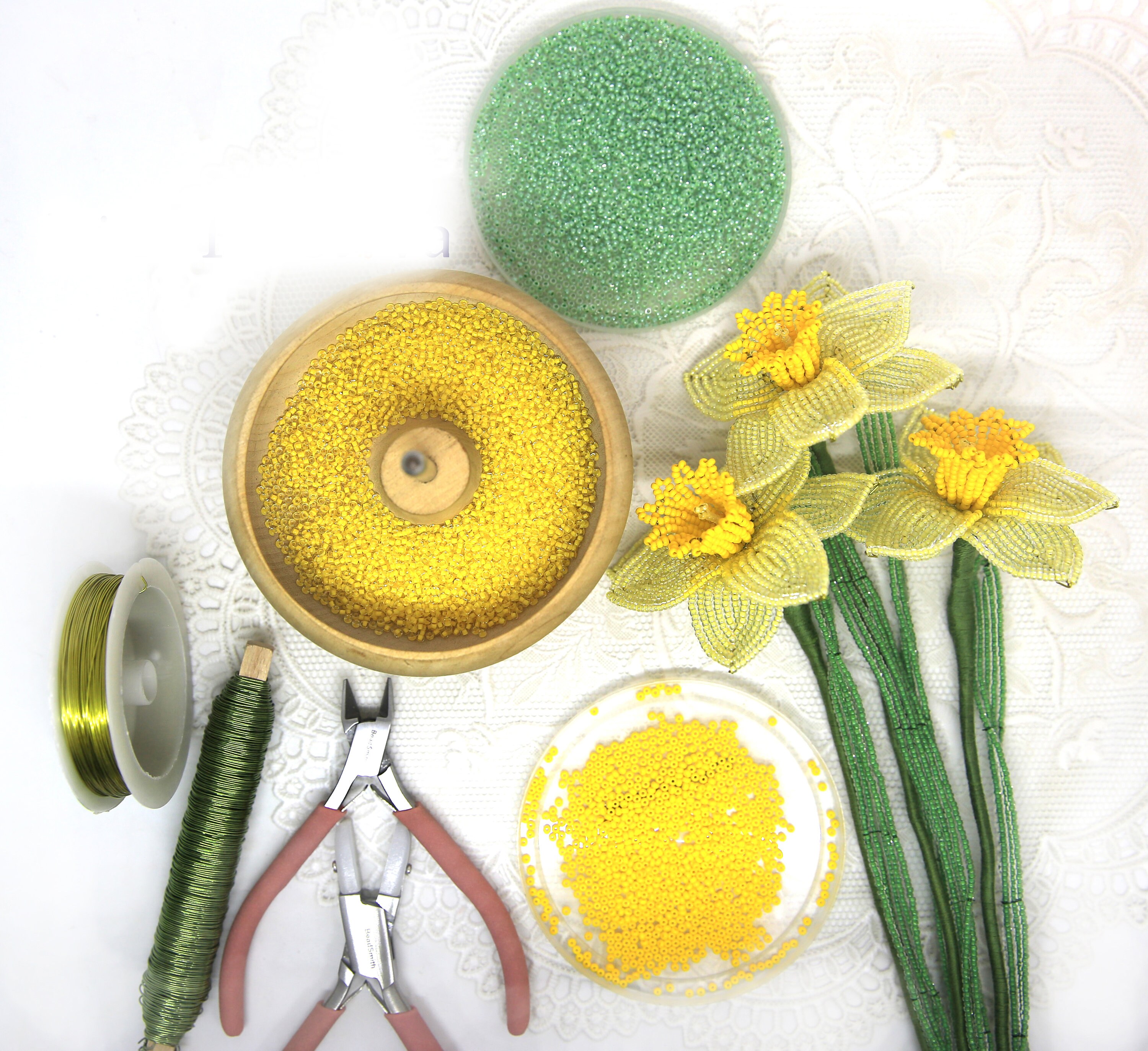 Beaded Tulip and Narcissus Pattern, Beaded Flowers Patterns, Seed Bead ...