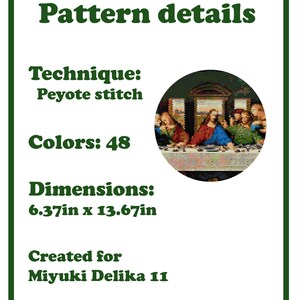 The Last Supper | Wall Art Pattern Peyote | Beading Tapestry | Bead ...