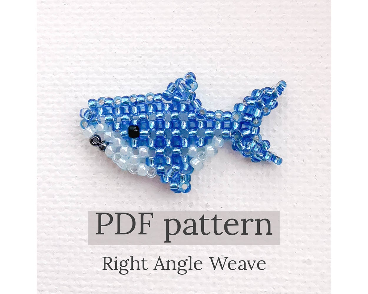 Pendant Shark Seed Bead Beading Pattern RAW Right Angle Weave Beaded ...