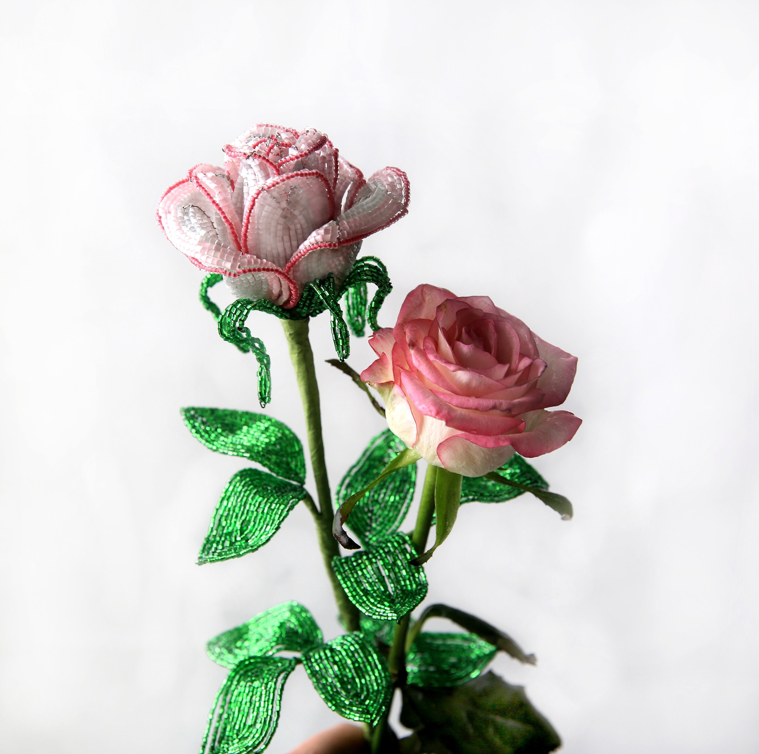 French Beaded Rose, Beaded Flowers Pattern, Seed Bead Patterns, Beading ...