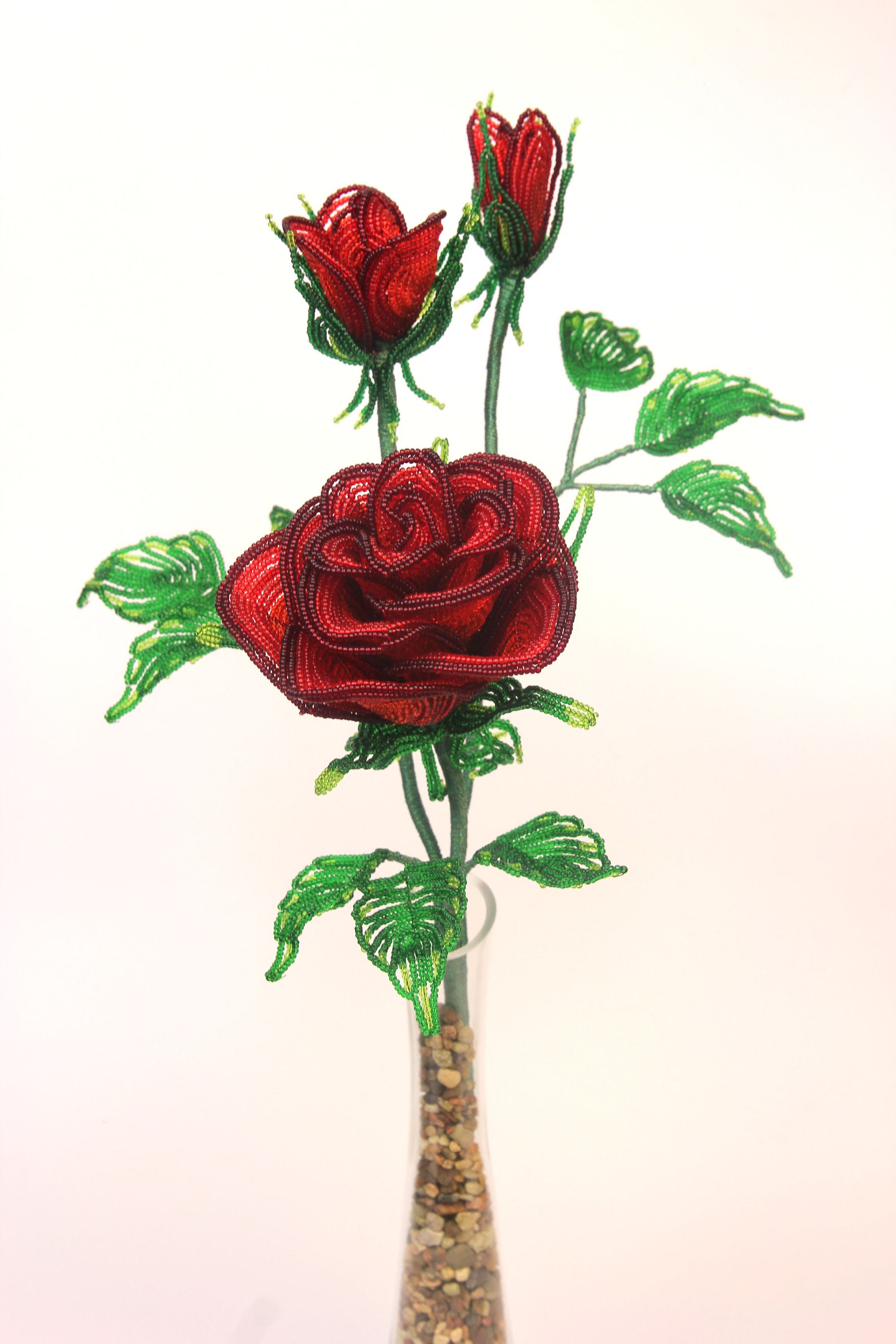 French Beaded Rose, Beaded Flowers Pattern, Seed Bead Patterns, Beading ...