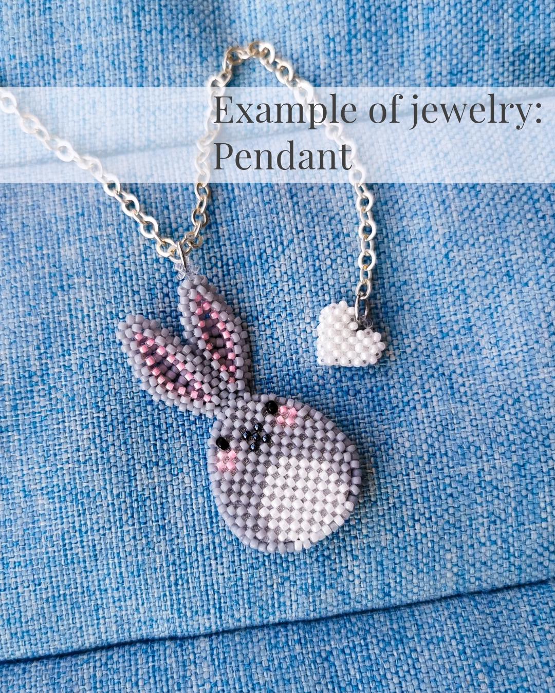 Pendant Easter Bunny, Beaded Jewelry, Seed Bead, Beading Pattern, Right ...