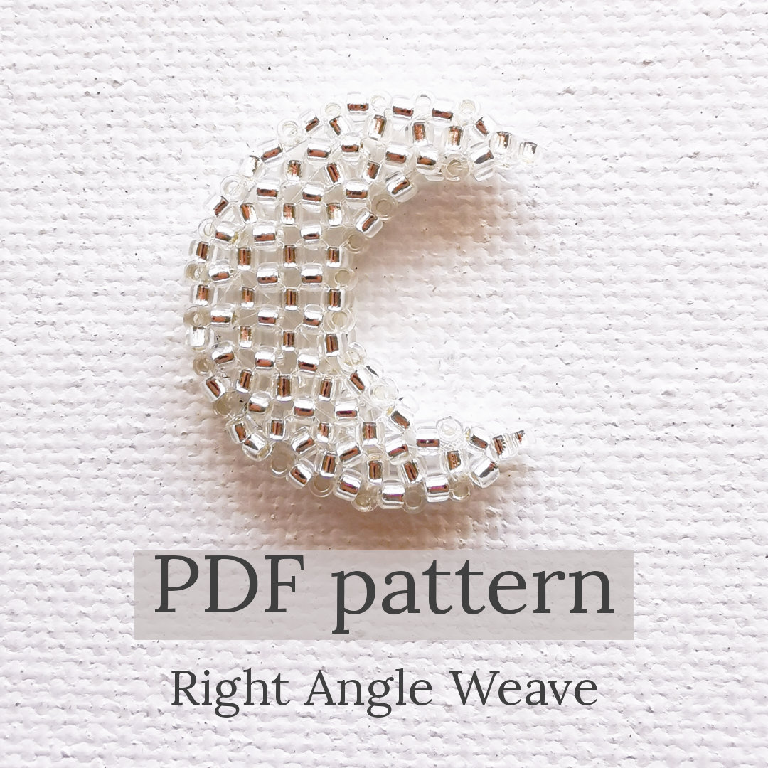 Pendant Moon Seed Bead Beading Pattern RAW Right Angle Weave - Etsy UK