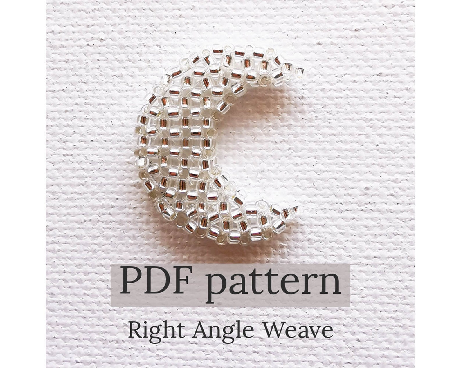 Pendant Moon Seed Bead Beading Pattern RAW Right Angle Weave - Etsy UK