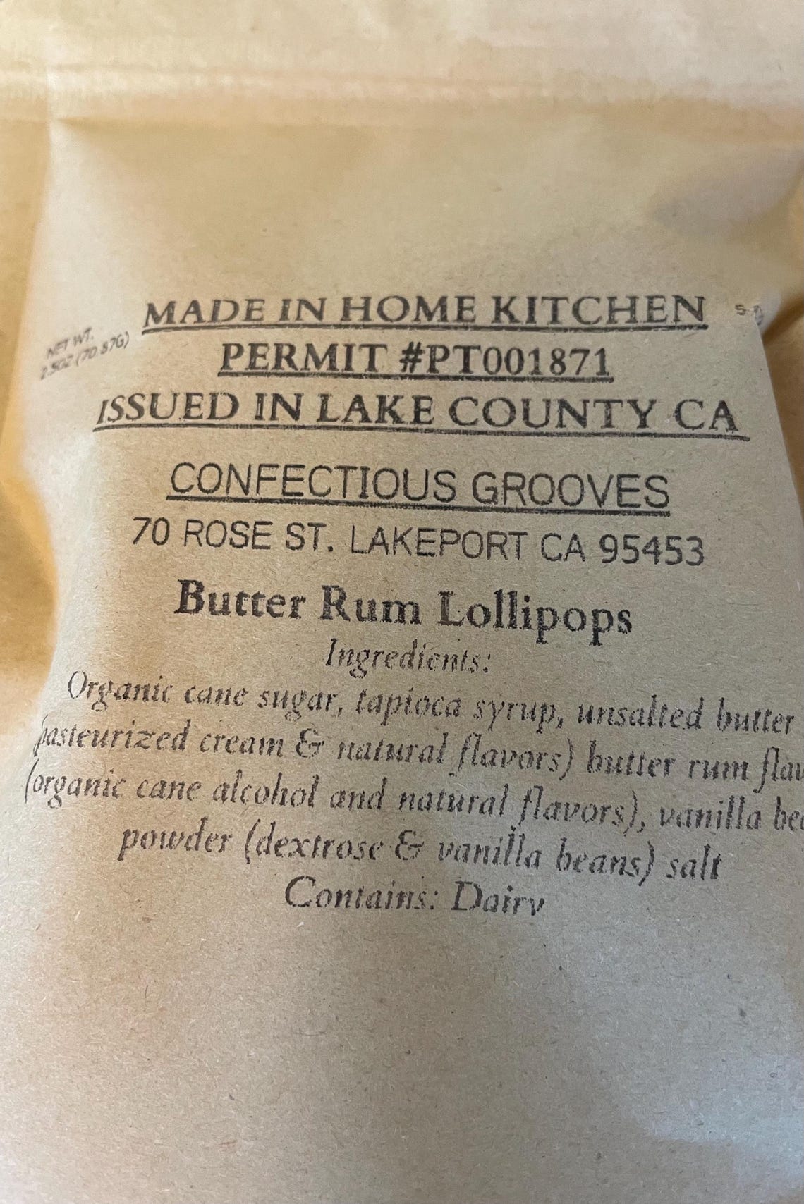 Lollipops Butter Rum Gourmet Candy Handcrafted Suckers Artisan Sweets ...