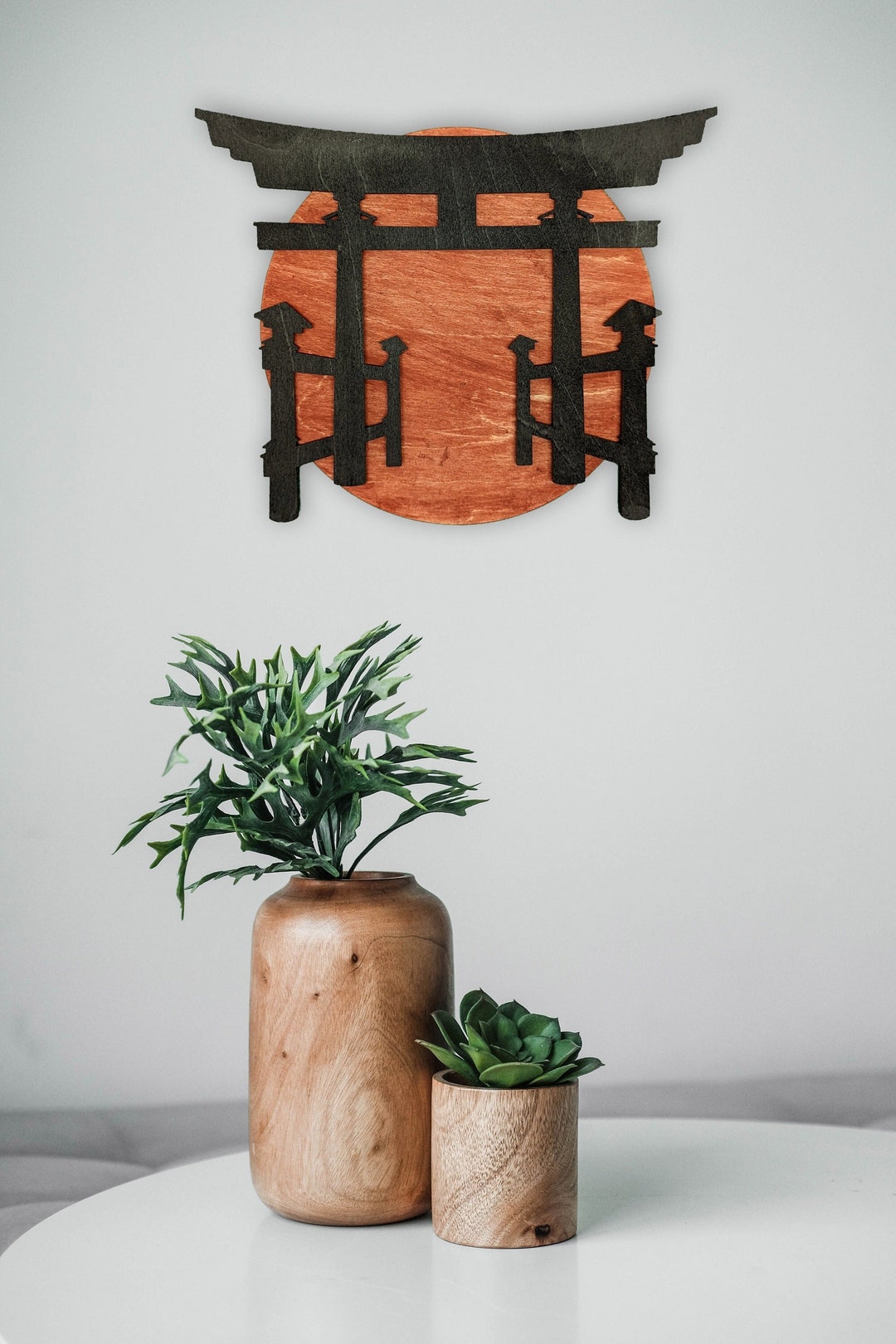 Minimalistic Torii Gate Wall Art Wooden Japanese Modern Design Home ...