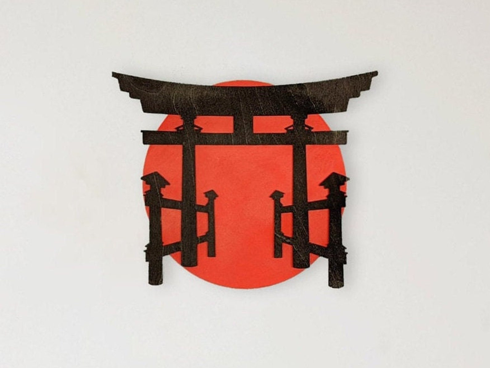 Minimalistic Torii Gate Wall Art Wooden Japanese Modern Design - Etsy