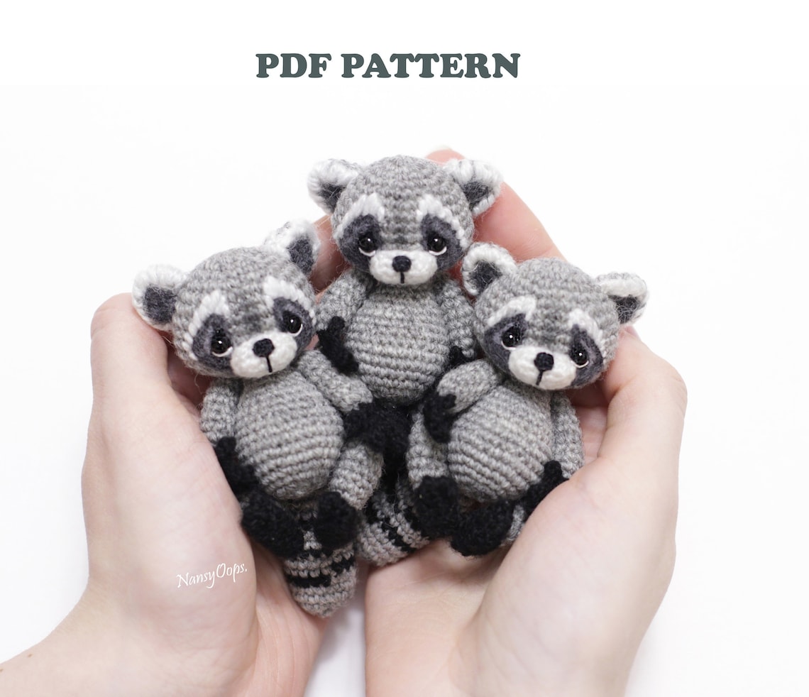 Crochet Pattern Raccoon Amigurumi Pattern by Nansyoops Pdf - Etsy