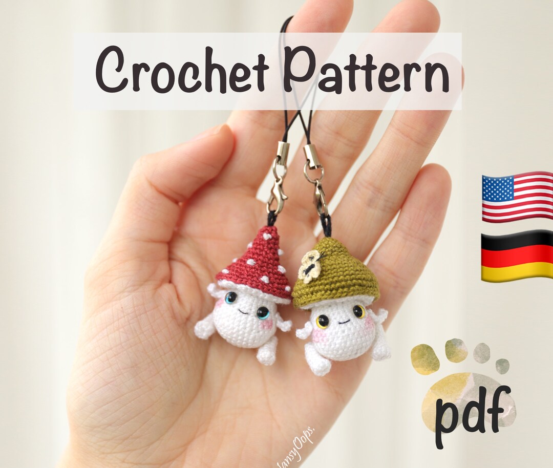 Crochet Mushroom Key Fobs Amigurumi Keychain Pattern: Create - Etsy