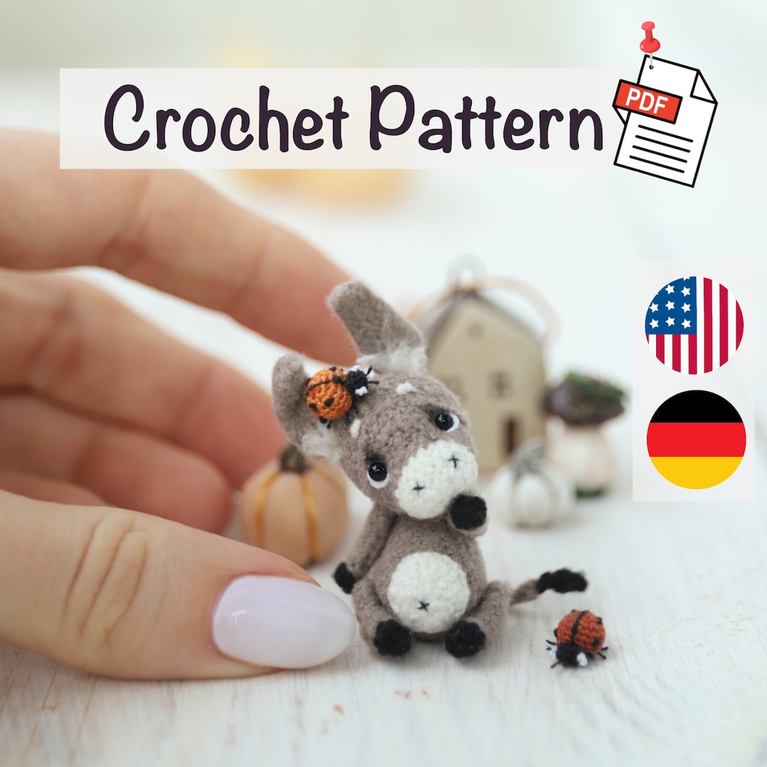 Crochet DONKEY Pattern Micro Donkey Amigurumi: Hook, Yarn, Love – Craft ...