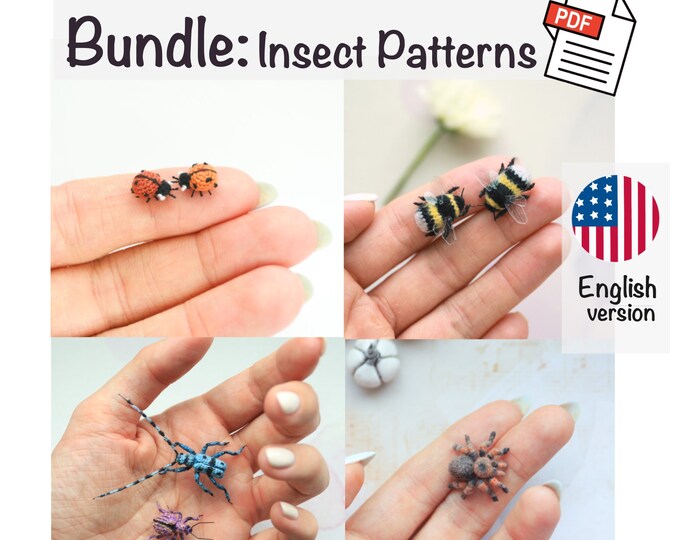 Bundle of Crochet Patterns: Insect Patterns - Ladybug, Bumblebee ...