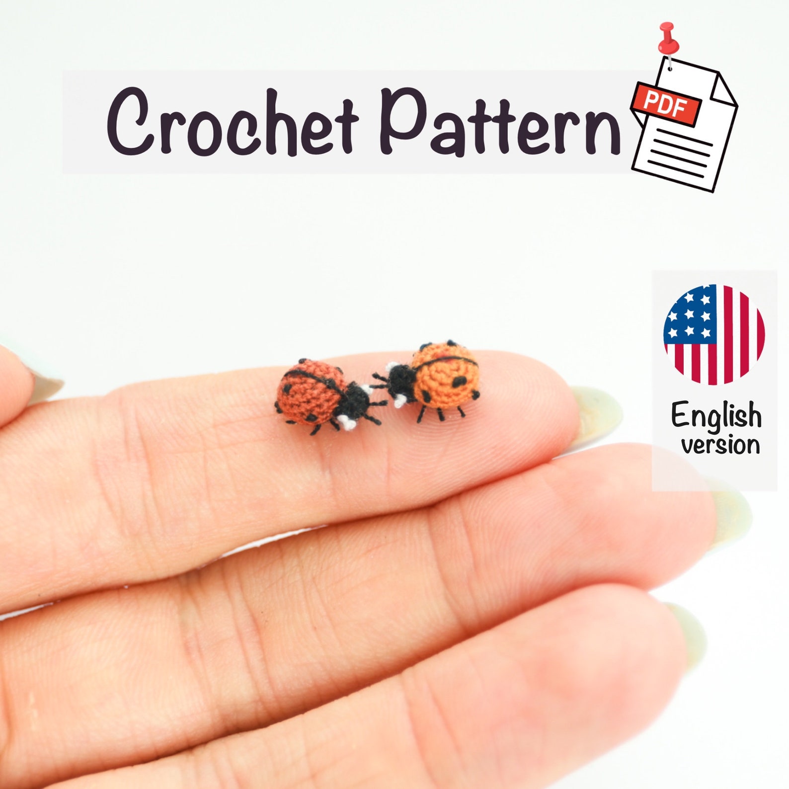 Crochet Pattern Micro Ladybug Amigurumi: Make Your Own Miniature ...