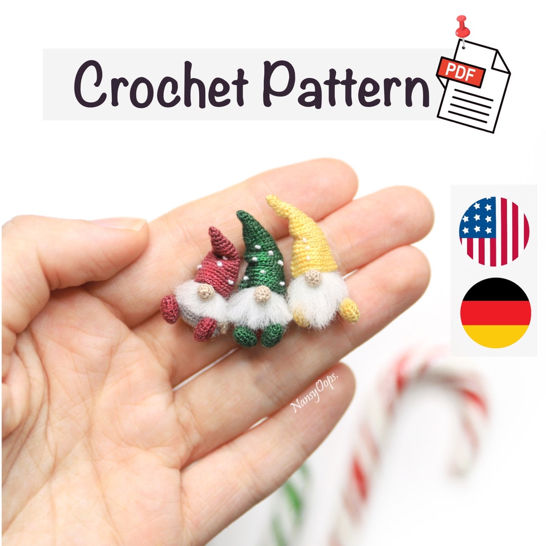 Crochet Micro Gnome Pattern Amigurumi Miniature Pattern - Make Adorable ...