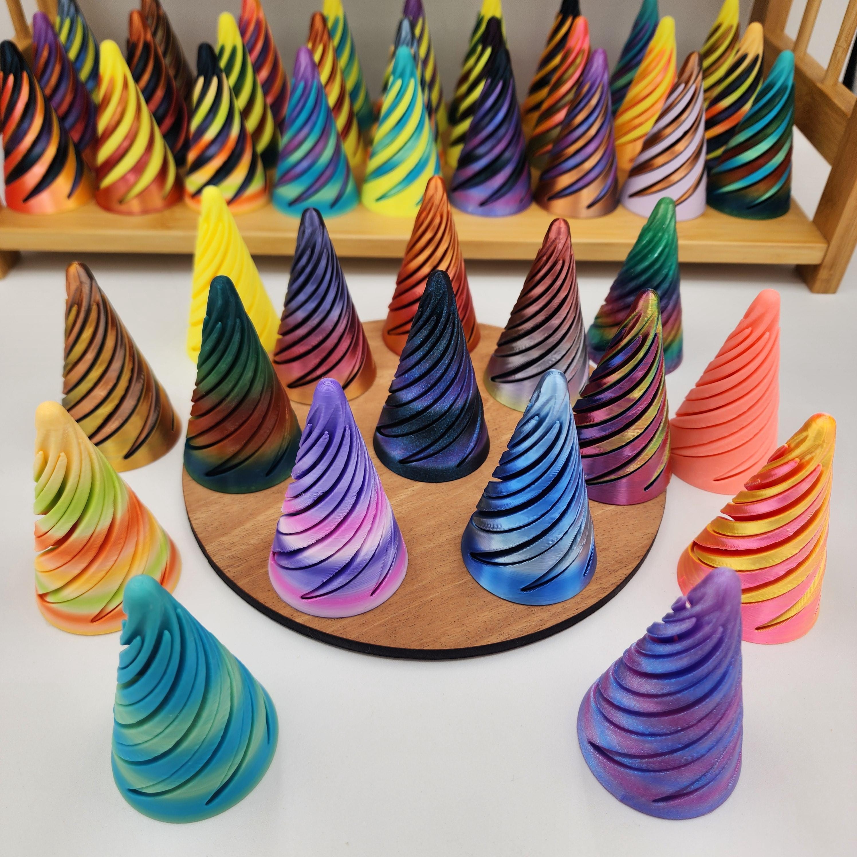 Impossible Vortex Cones 3D Printed Fidgets Multicolored Options Stress ...