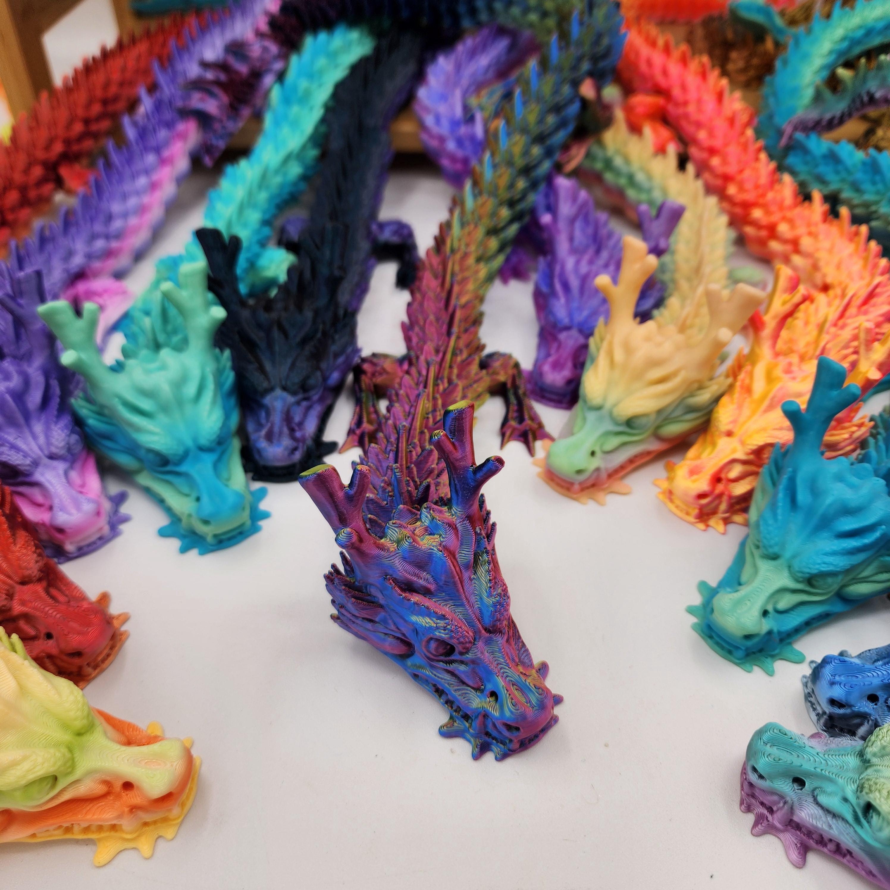 Articulated Dragon 3D Printed Flexible Dragon Multicolored Options - Etsy