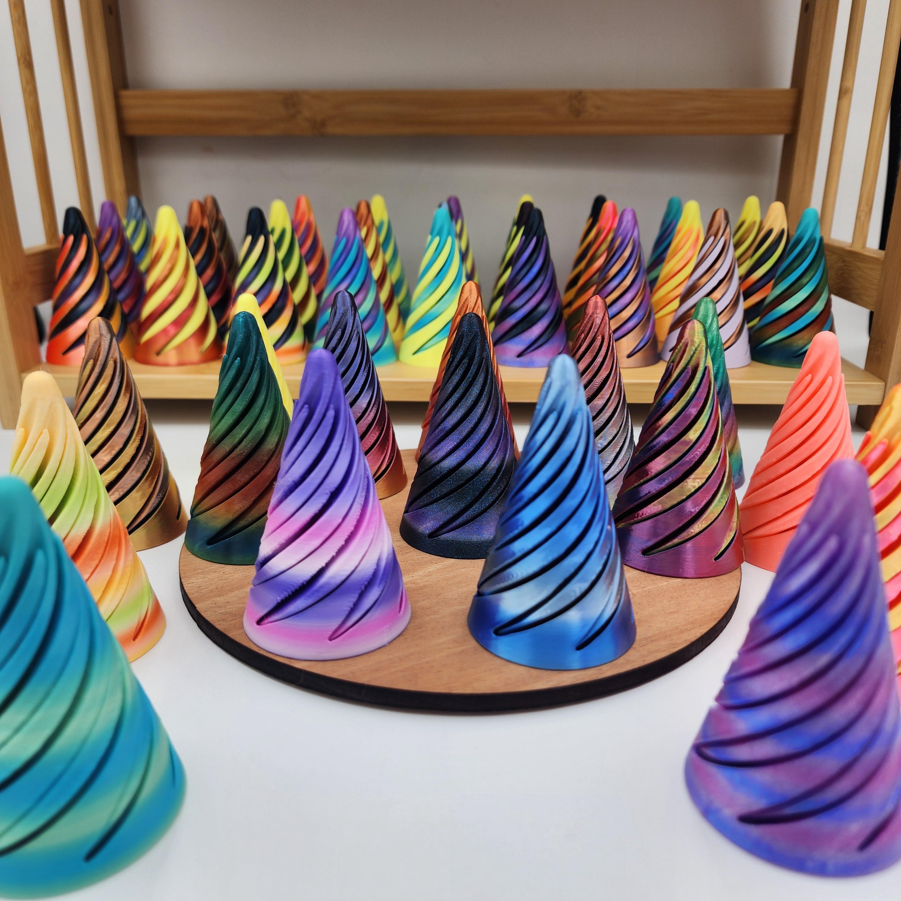 Impossible Vortex Cones 3D Printed Fidgets Multicolored Options Stress ...