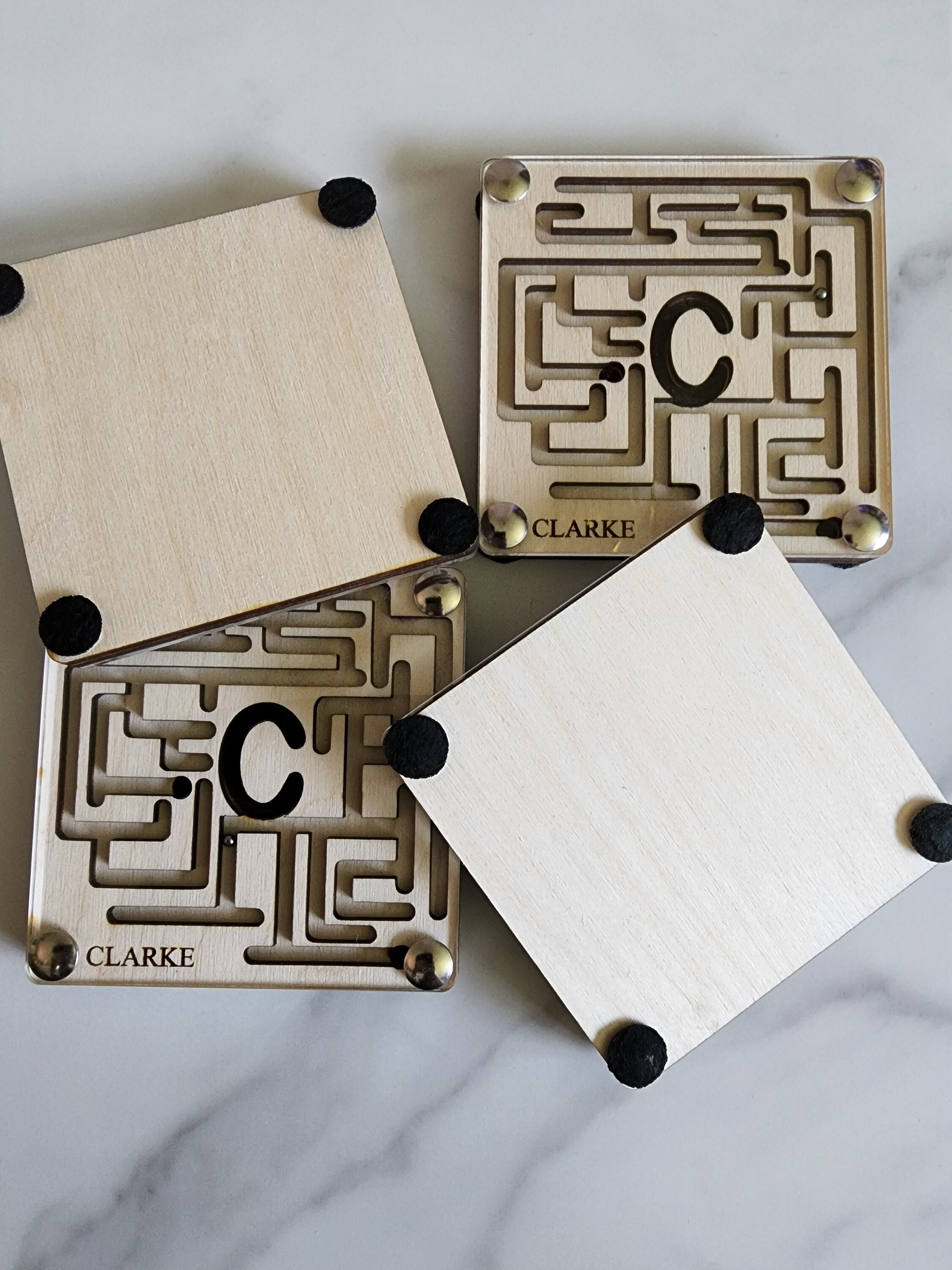 Custom Maze Coasters Father's Day Gift Family Gift Personalized Name ...