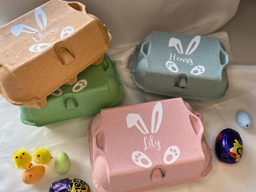 Personalised Egg Box Easter Egg Box Personalised Easter Bunny Egg Box ...