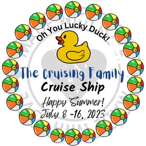 Custom Download, Print at Home. Cruising Ducky Stickers for 2 Ducks ...