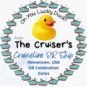 Custom Download, Print at Home. Cruising Ducky Stickers for 2 Ducks ...